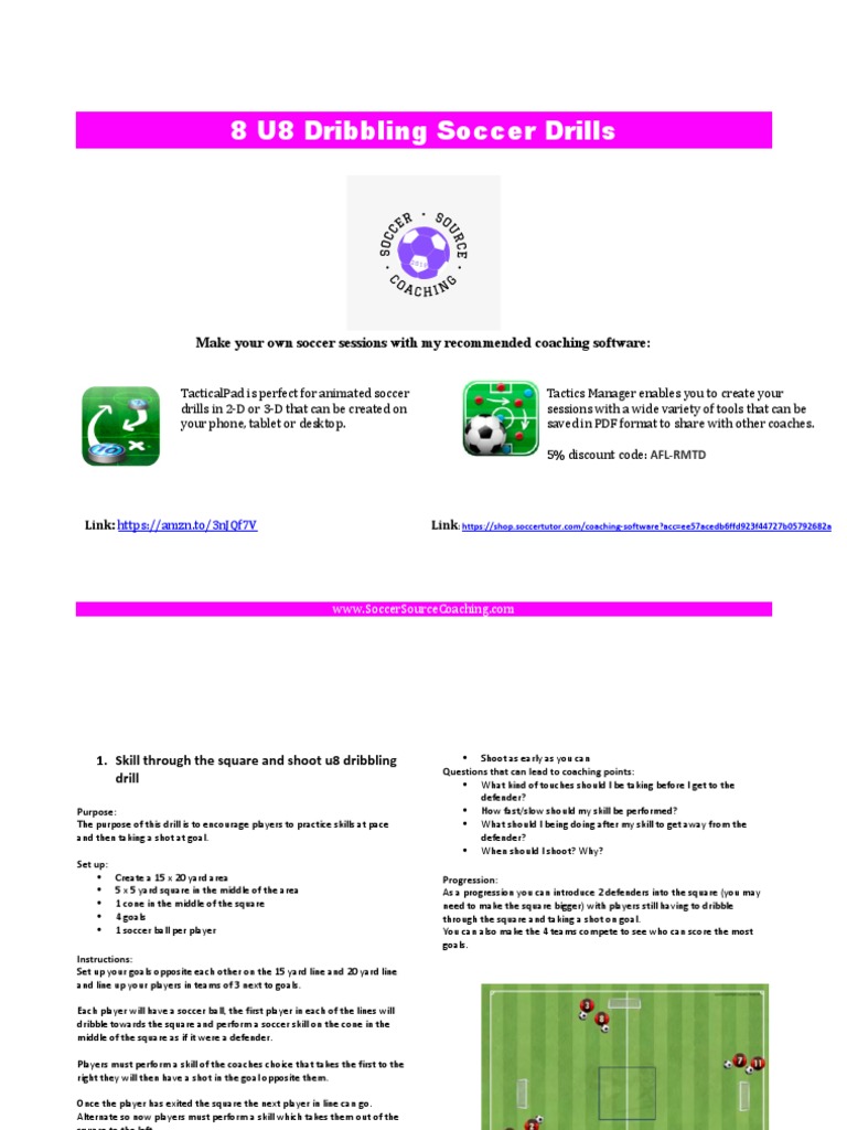 8 U8 Dribbling Soccer Drills | PDF | Association Football | Defender (Association Football)