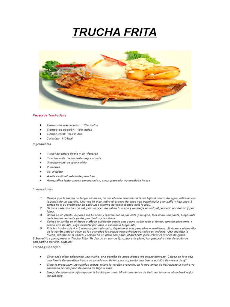 Trucha Frita | PDF | Fritura | ensalada