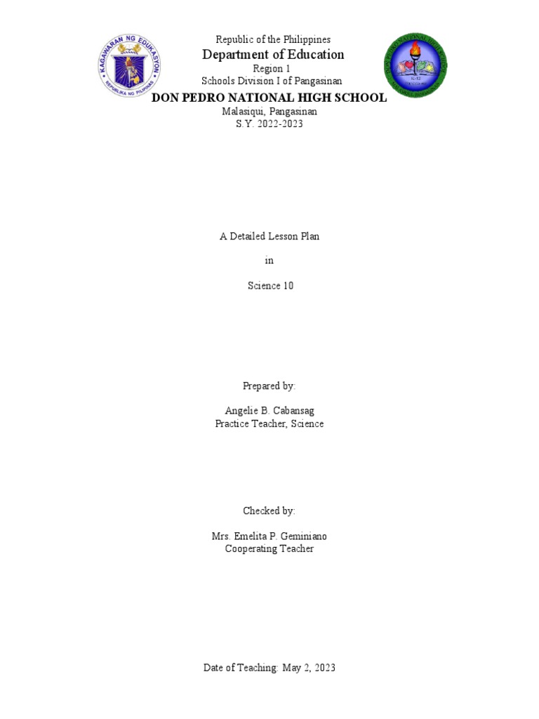 Grade 10 DLP in Properties of Gas | PDF | Gases | Pressure