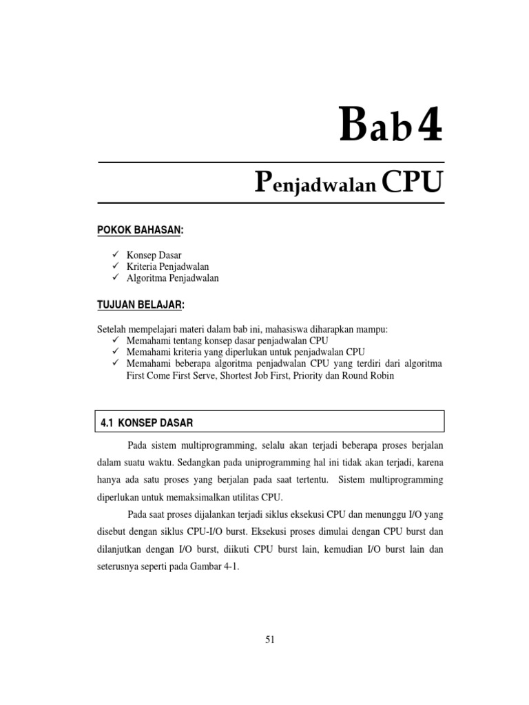 Penjadwalan Cpu Sistem Operasi | PDF