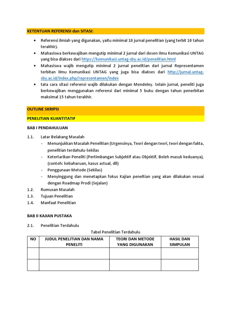 Outline Dan Ketentuan Skripsi-1 | PDF