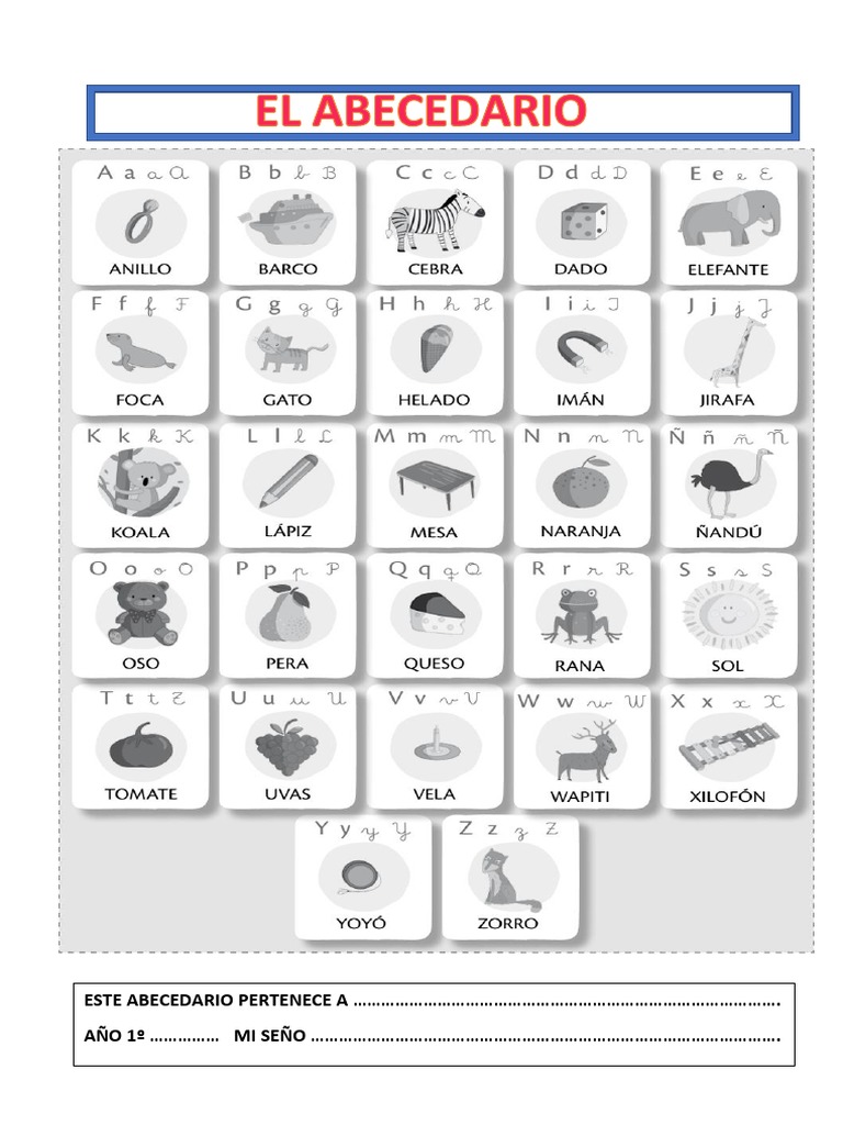 Abecedario y Cuadro de Números para Imprimir 1ºa Esc.8 | PDF | Hogar ...