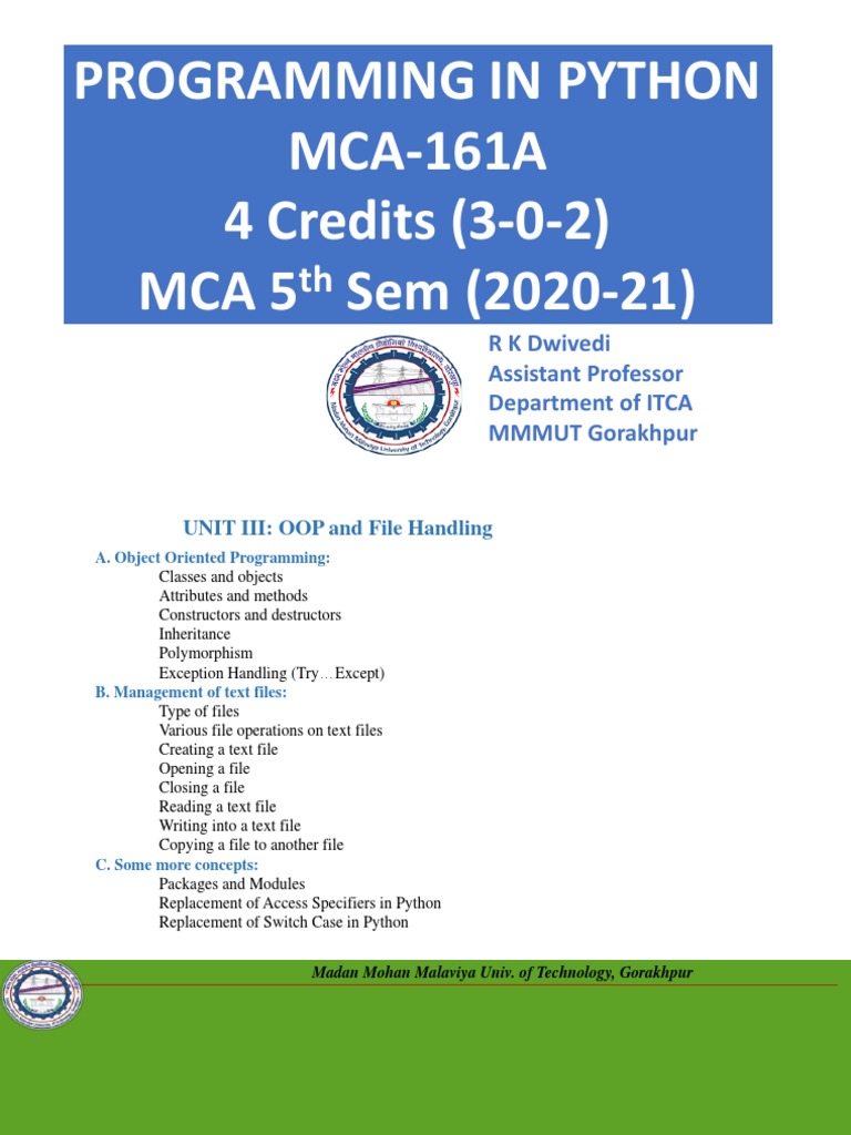 Mca 161 Unit 3 Pdf Programming Constructor Object Oriented Programming 1356