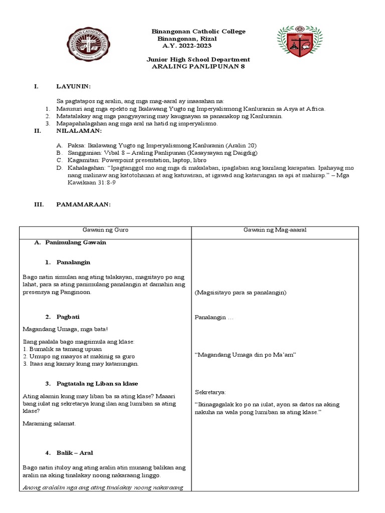 Morga-LP - AP8-Ikalawang Yugto NG Imperyalismong Kanluranin | PDF