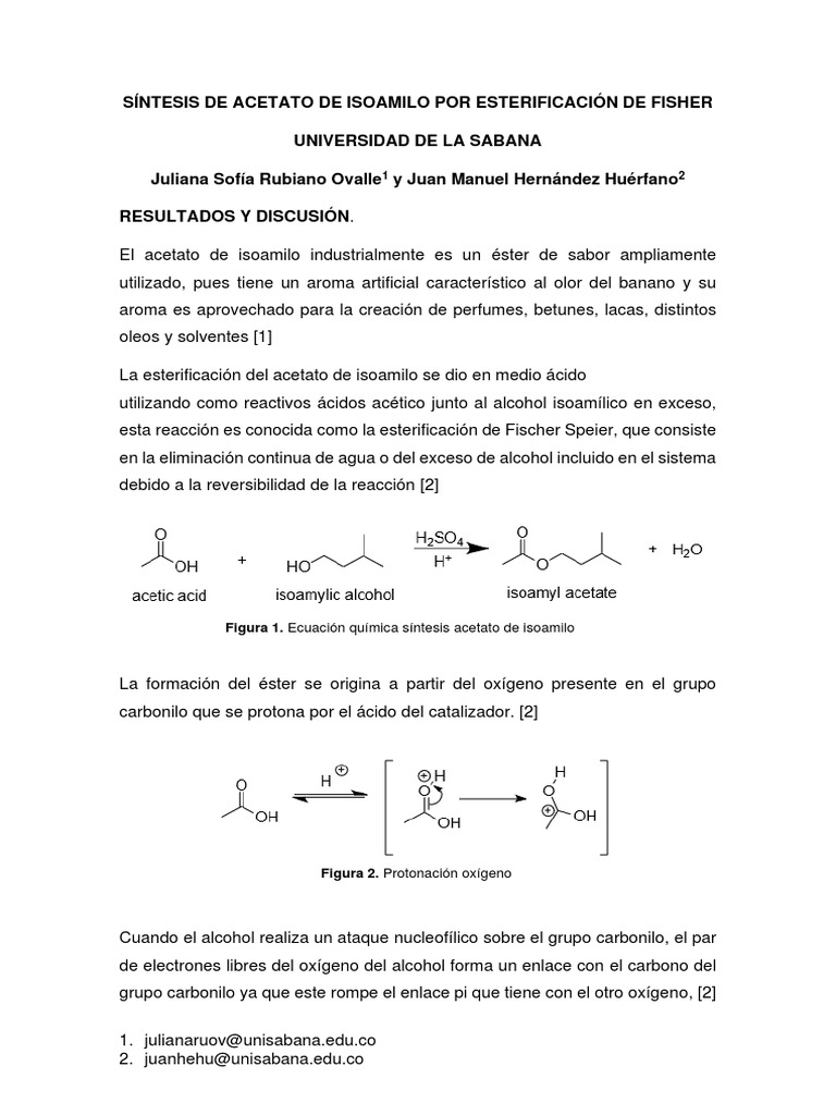 Informe Acetato de Isoamilo | PDF | Ester | Ácido