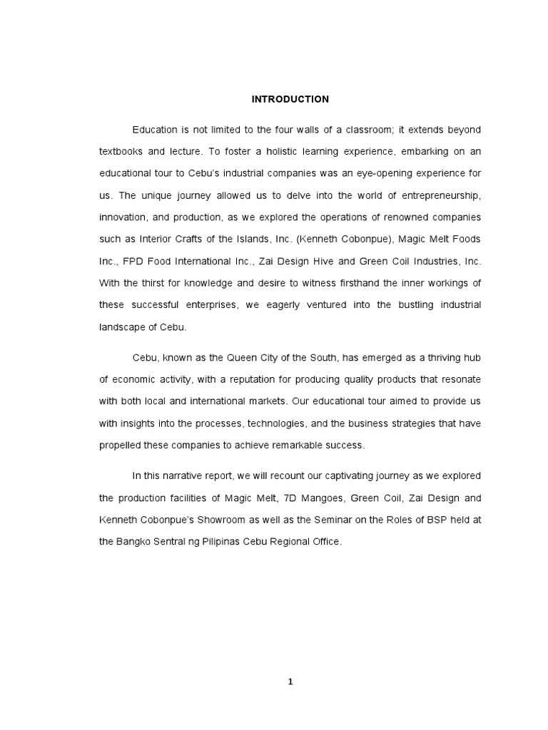 Educational Tour Introduction | PDF