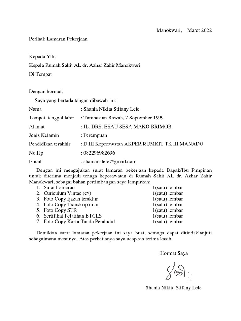 Surat Lamaran Kosong | PDF | Pengembangan Diri | Kesehatan Holistik