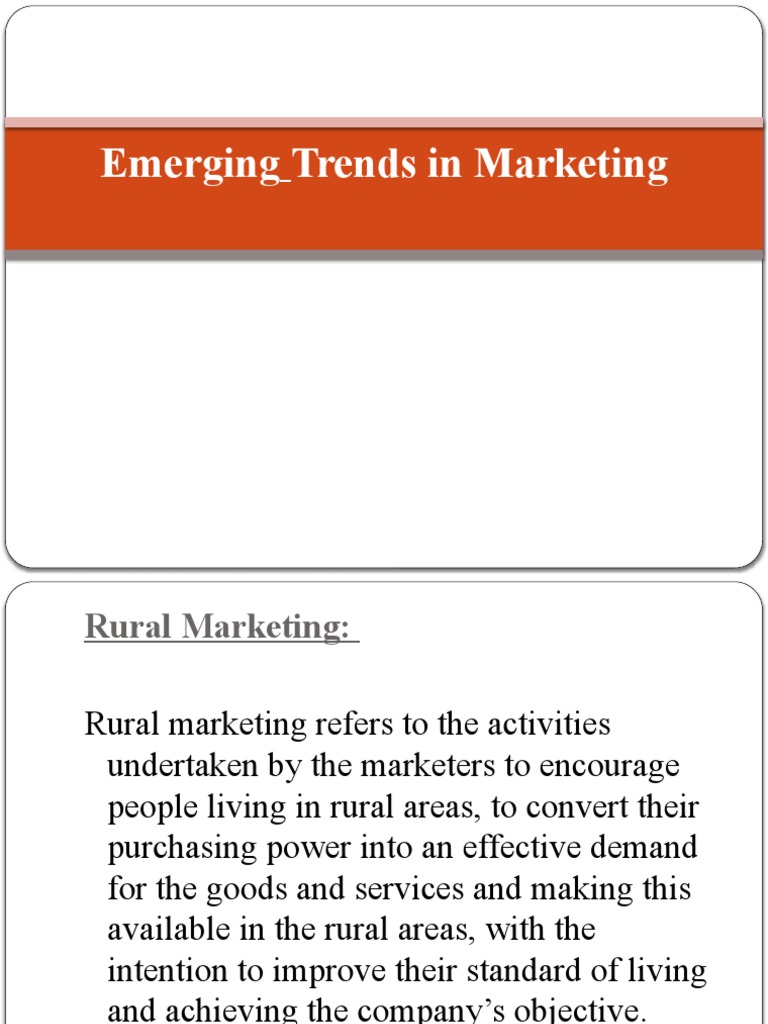 Emerging Trends in Marketing | PDF | Demand | Marketing