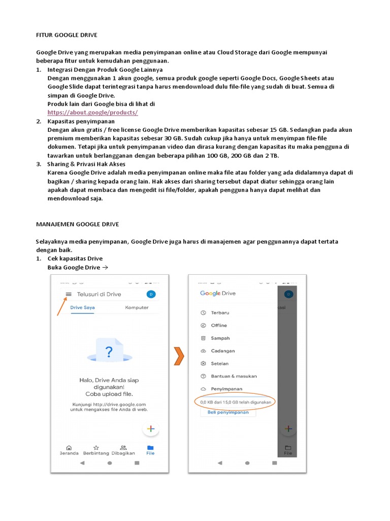 Fitur dan Manajemen Google Drive | PDF | Karier & Perkembangan | Seni