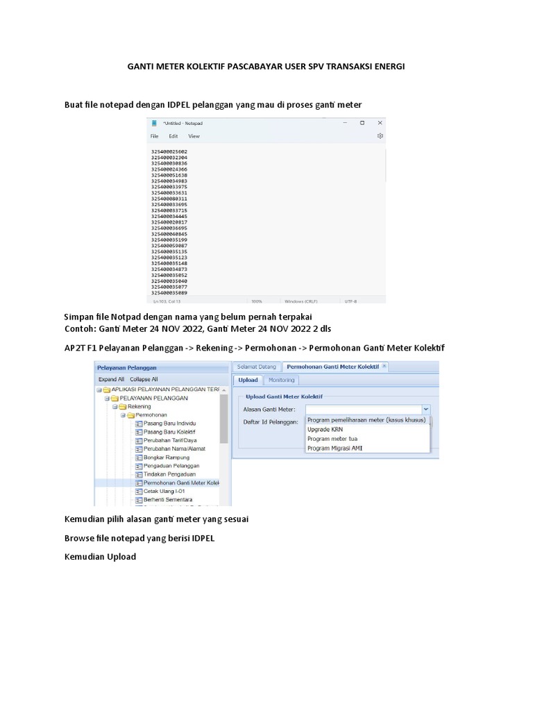 Ganti Meter Kolektif Pascabayar User SPV Transaksi Energi | PDF