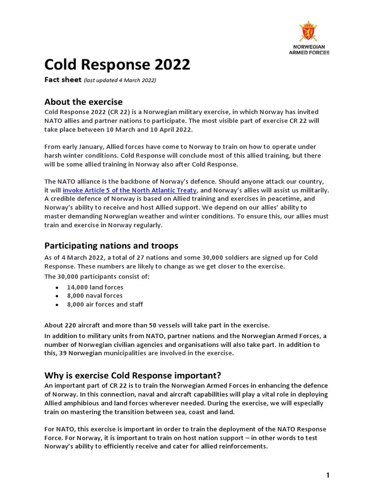 4MAR22 CR22 Factsheet ENG | PDF | Unmanned Aerial Vehicle | Norway