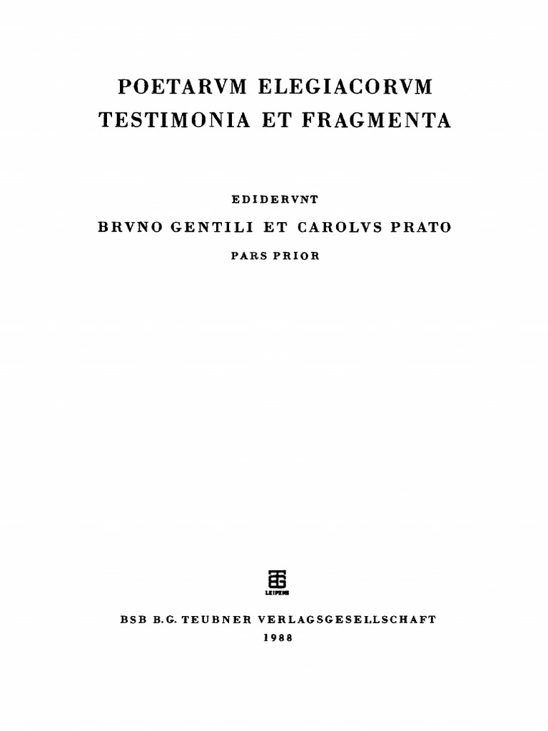 (Bibliotheca Scriptorum Graecorum Et Romanorum Teubneriana 1701 ...