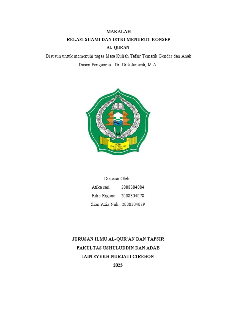 Makalah Relasi Suami Dan Istri | PDF