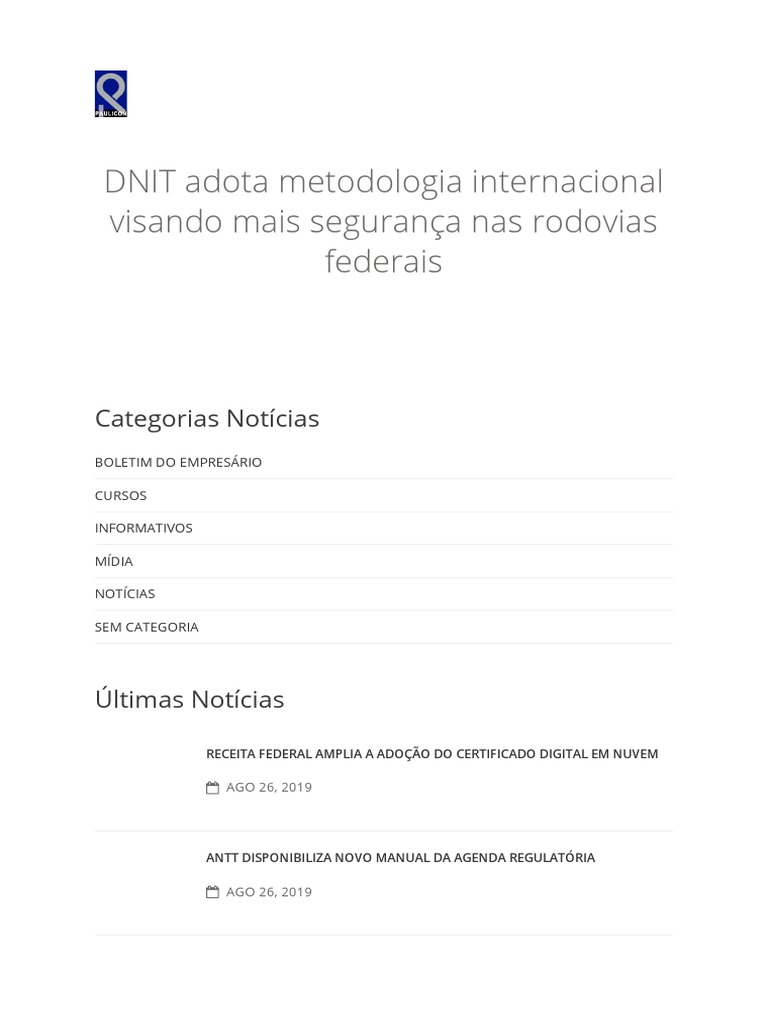 Informe DNIT - 22082019 | PDF
