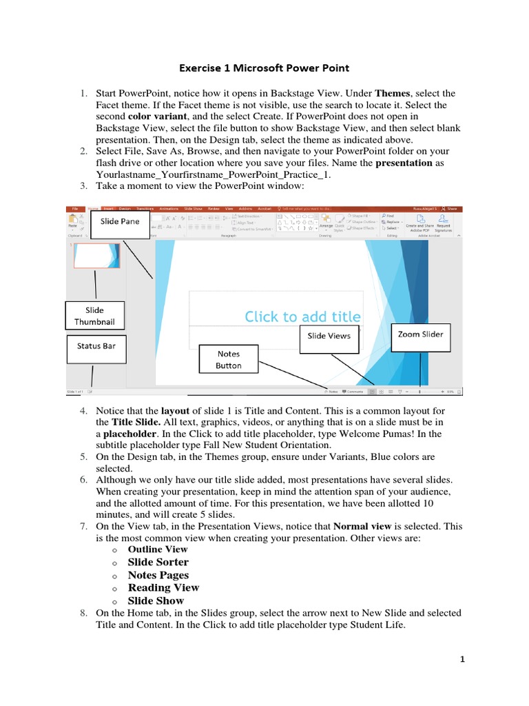Exercise 1 Mcppoint | Download Free PDF | Microsoft Power Point | Page Layout