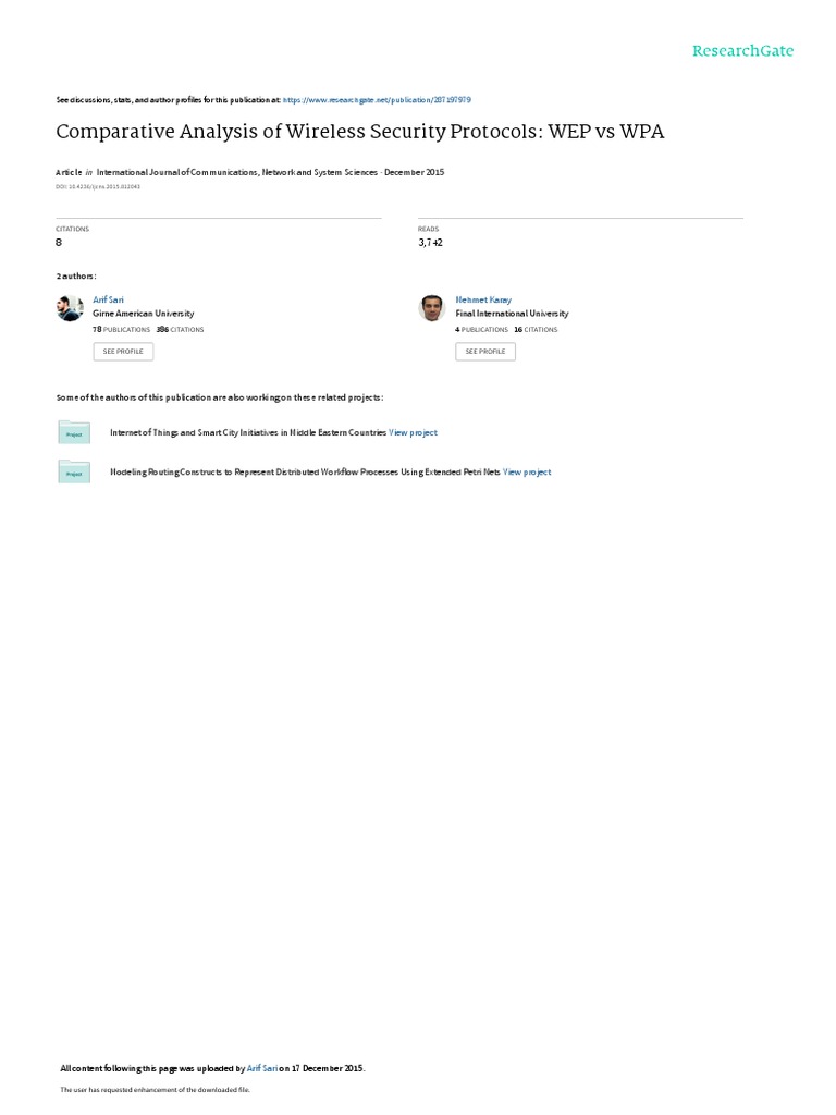 6-2 Comparative Analysis of Wireless Security Protocols | PDF ... 6-2 Comparative Analysis of Wireless Security Protocols | PDF ...