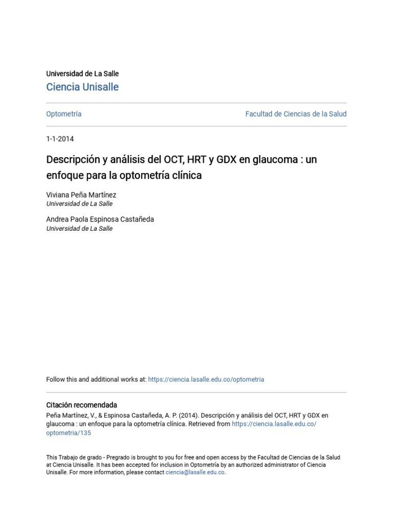 Interpretacion Octs | PDF | Glaucoma | Óptica