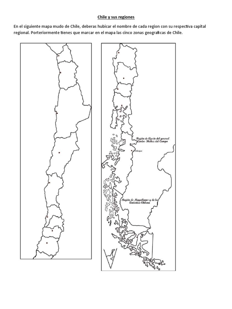Mapa de Regiones y Capitales de Chile | PDF