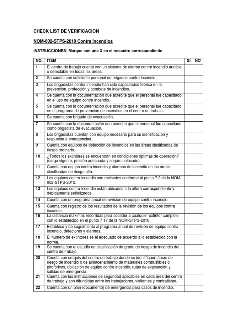 Checklist NOM 02, 10,15 | PDF | Contaminación | Muestreo (Estadísticas)