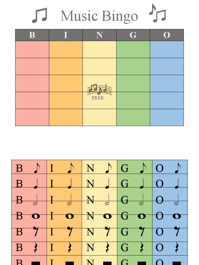 Music Notation Bingo Game | PDF