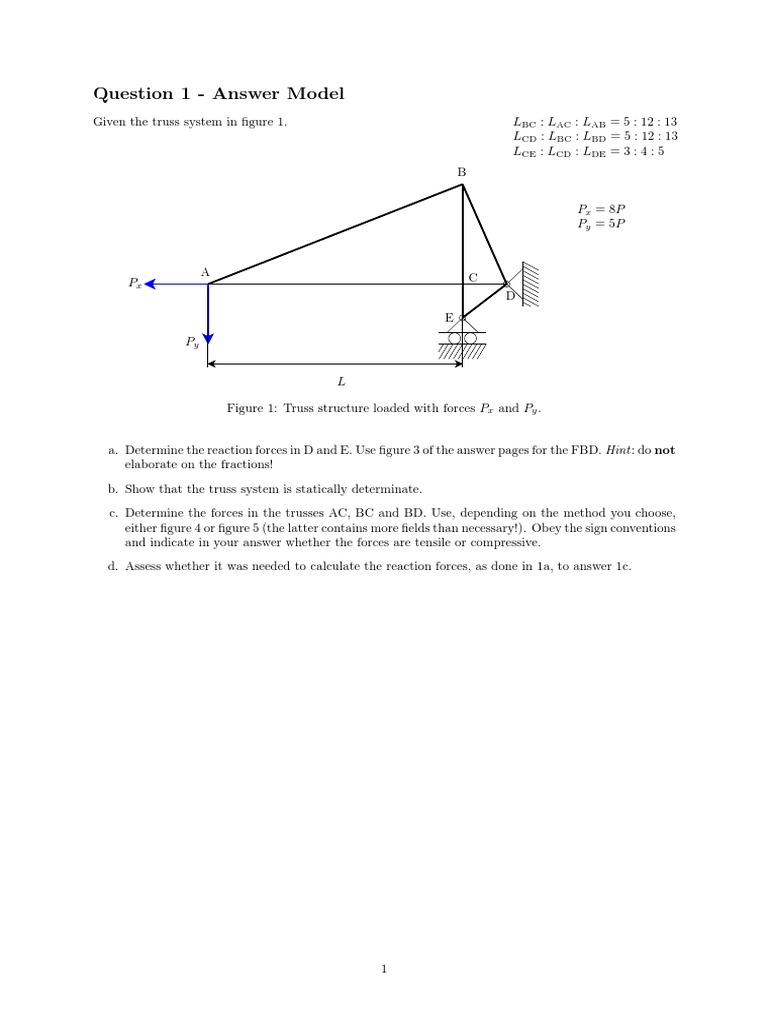 Statics Practice Test - Answer Model | PDF | Force | Truss