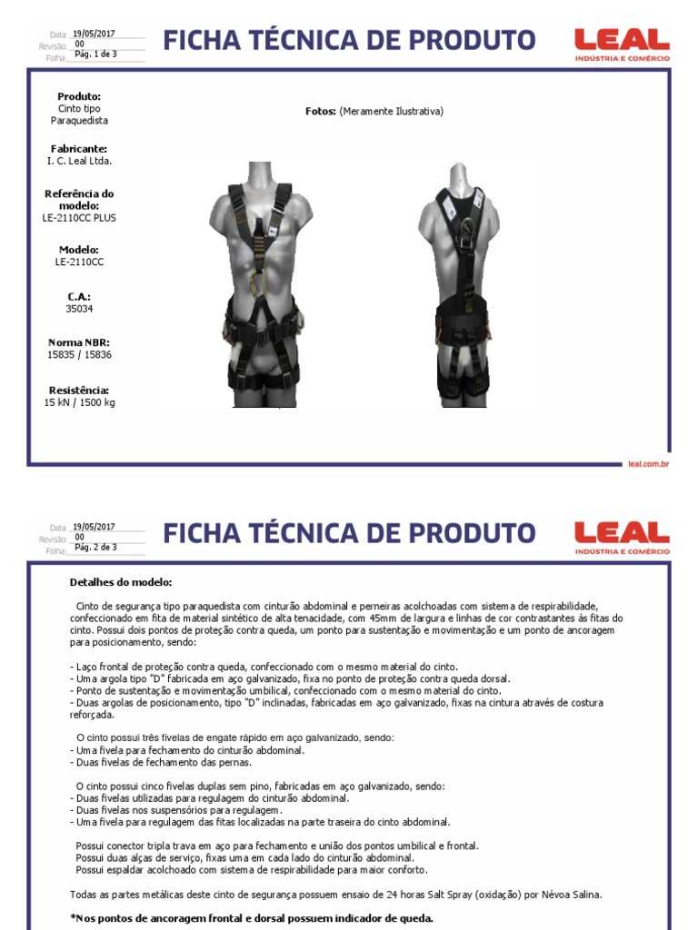 Cinturão LE-2110CC PLUS | PDF