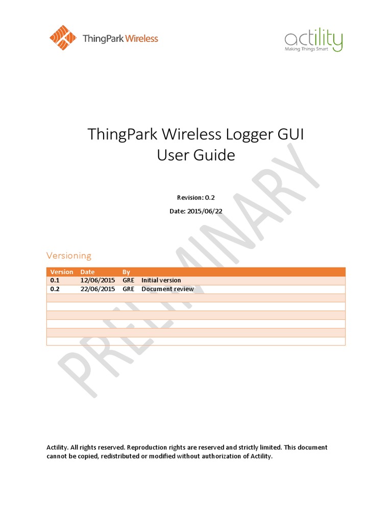 ThingPark Wireless - Logger GUI User Guide | PDF | Graphical User Interfaces | Computer Network