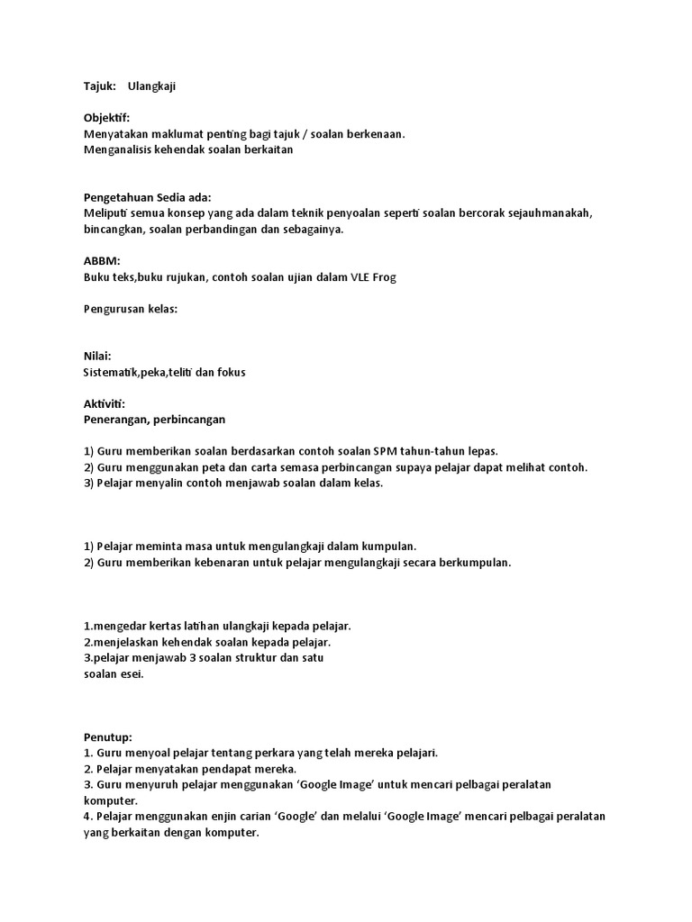 CTH RPH Ulang Kaji | PDF