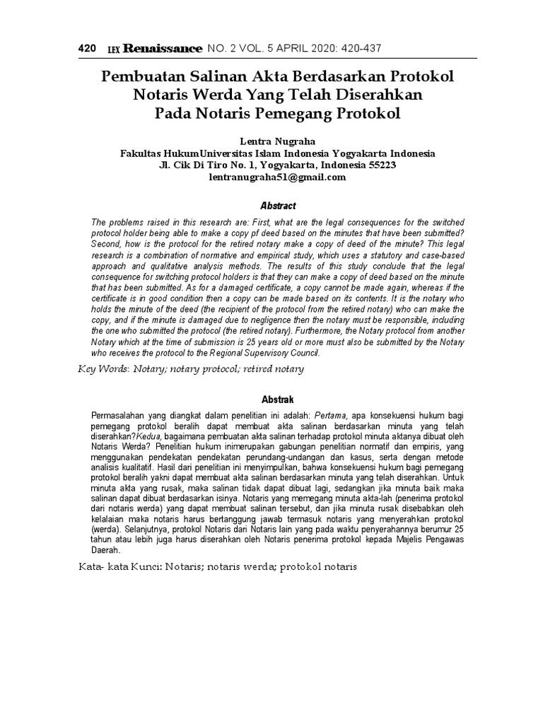 Protokol Notaris: Salinan Akta dan Tanggung Jawab | PDF