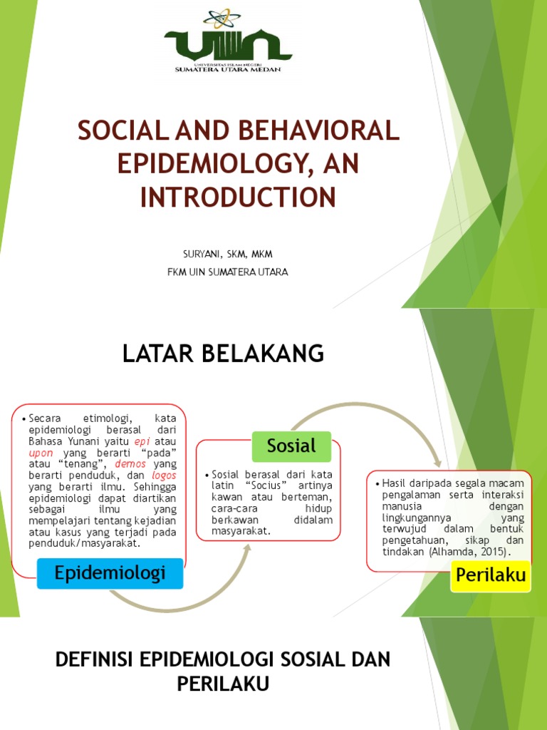 Social and Behavioral Epidemiology, An Introduction | PDF