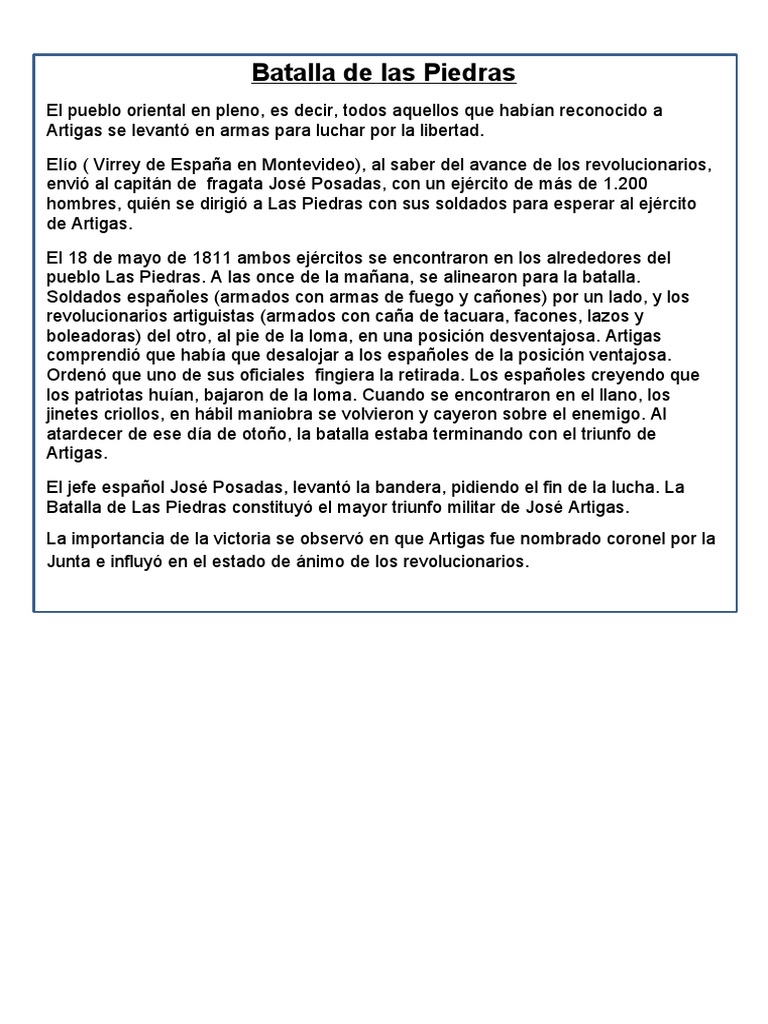 Texto - Batalla de Las Piedras | PDF | Clásicos