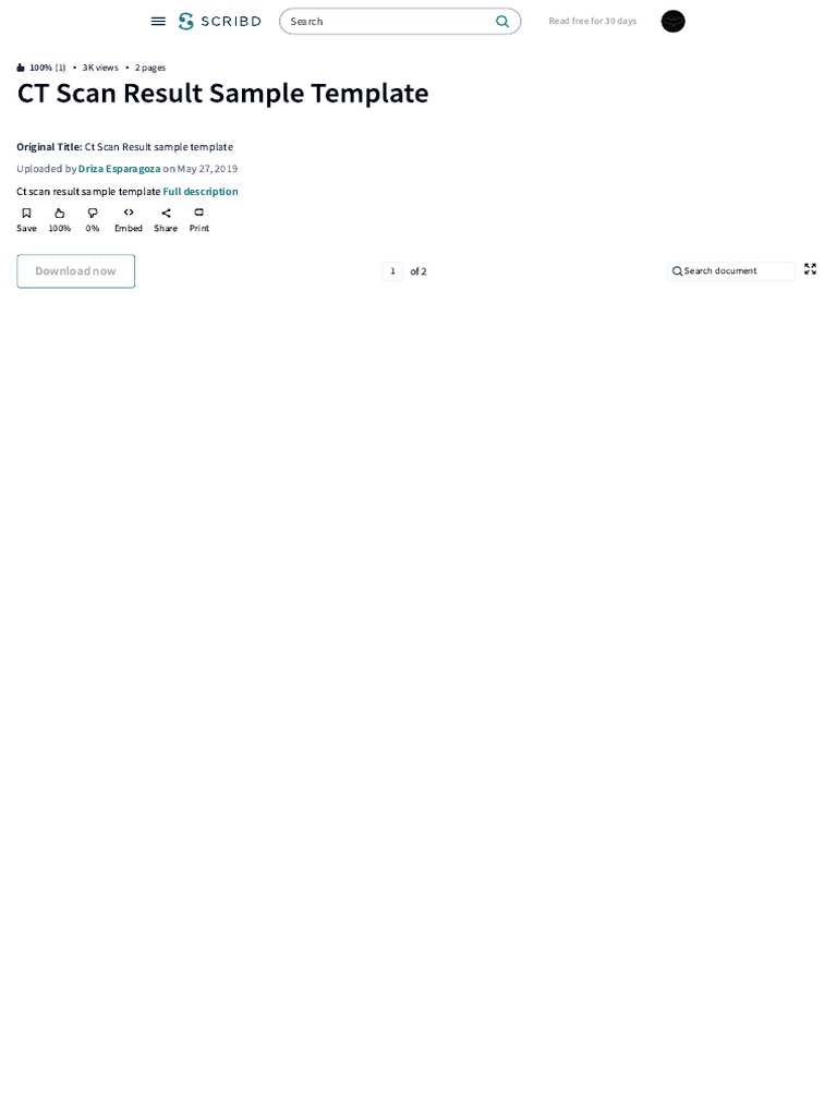 CT Scan Result Sample Template - PDF - Radiology - CT Scan | PDF