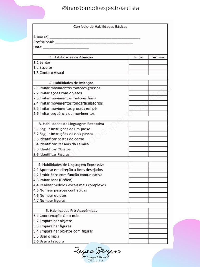Tabela de Habilidades Básicas | PDF