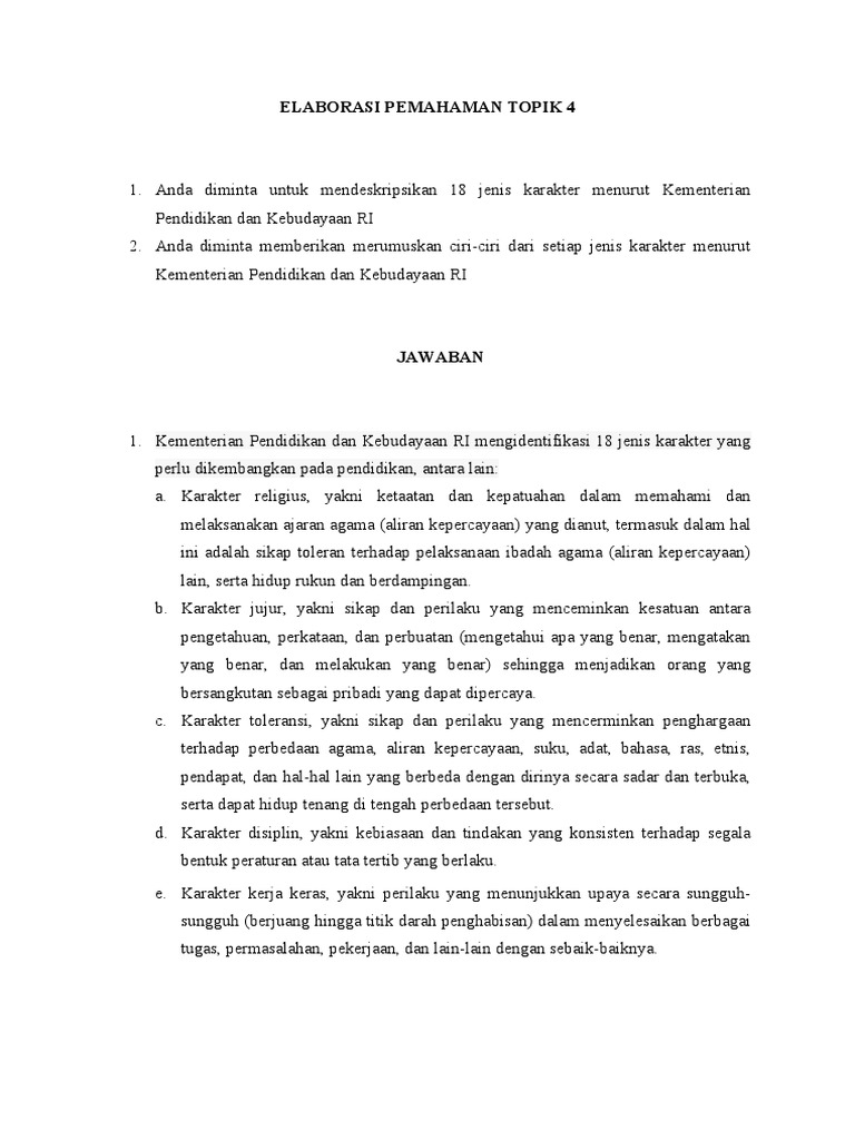Elaborasi Pemahaman Topik 4 | PDF