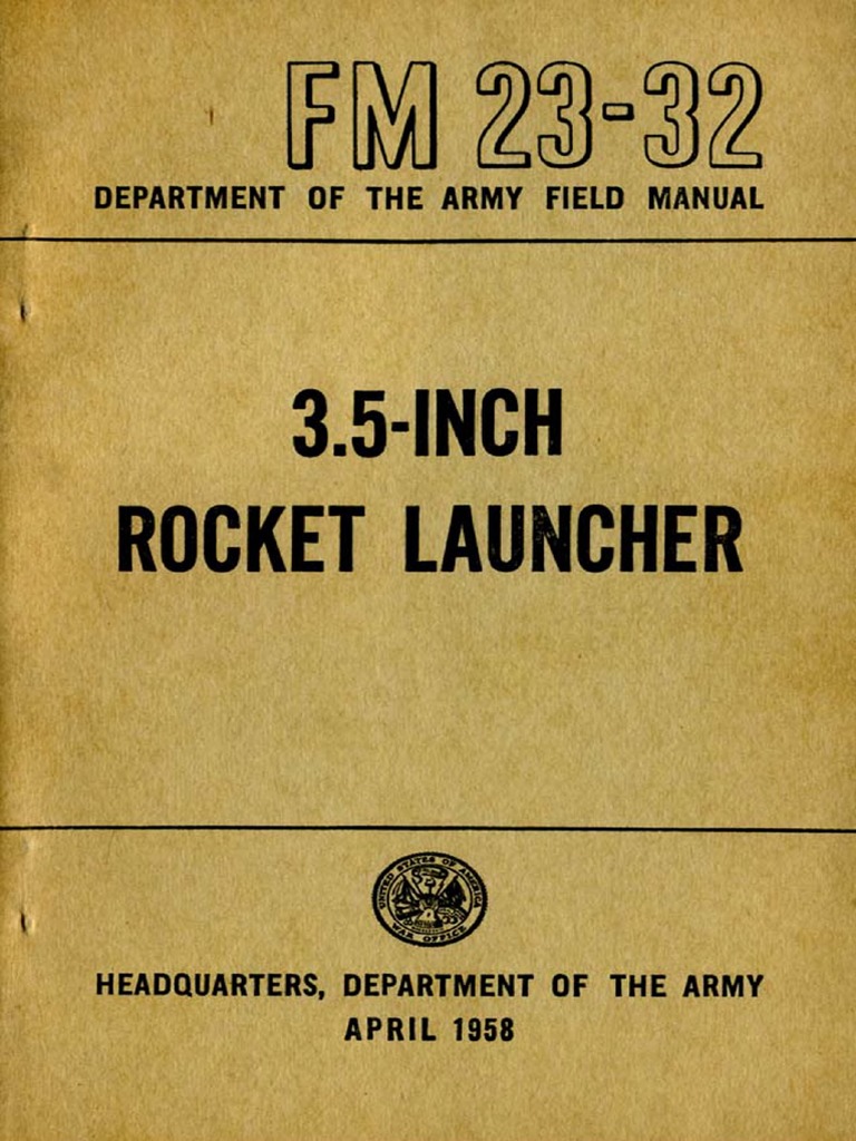 FM 23-32, 3.5 Inch Rocket Launcher | PDF | Rocket Engine | Fuze