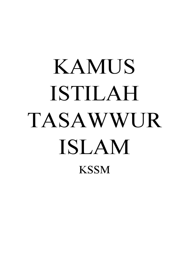 Kamus Istilah Tasawwur Islam | PDF