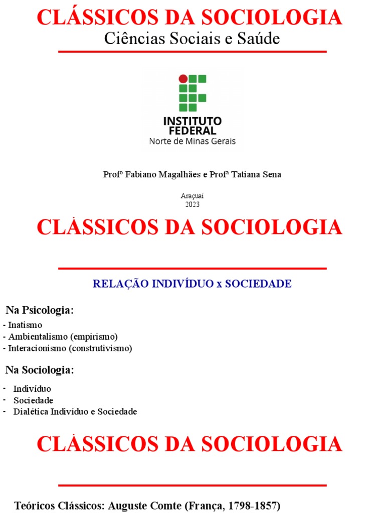 Clássicos Da Sociologia | PDF | Sociologia | Karl Marx