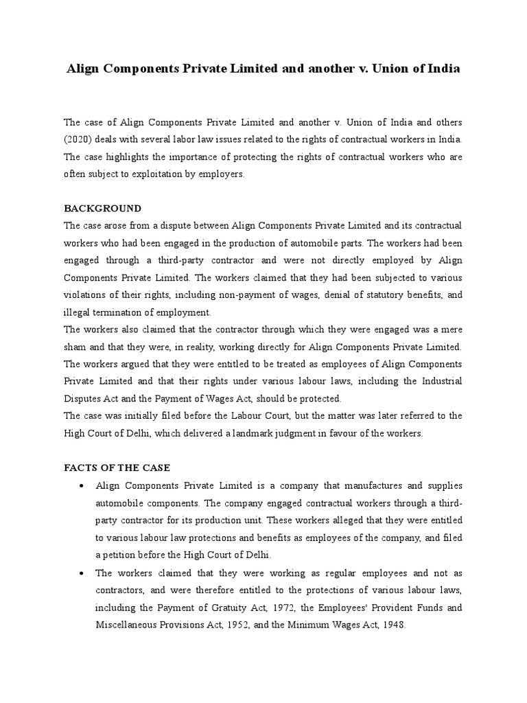 Align Components Private Limited and Another v. Union of India | PDF ... Align Components Private Limited and Another v. Union of India | PDF ...