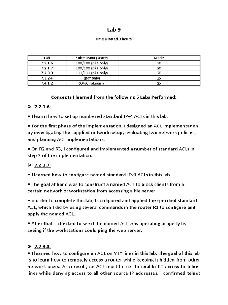 Lab 9 Pdf Router Computing Internet 