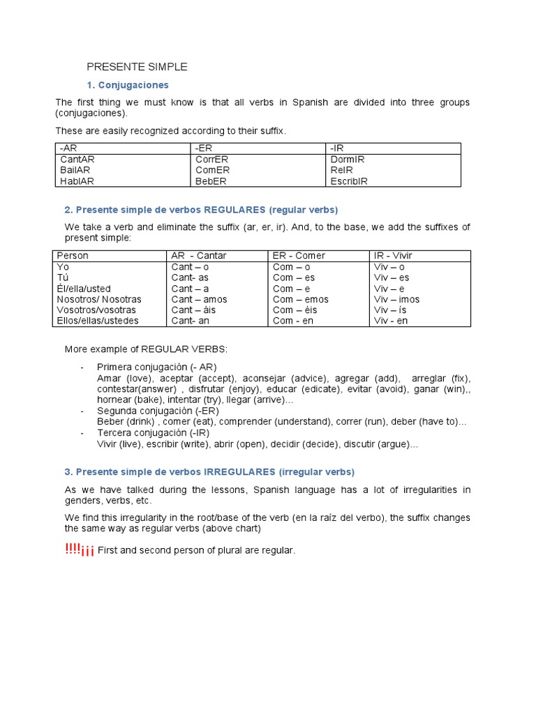 Presente Simple | PDF