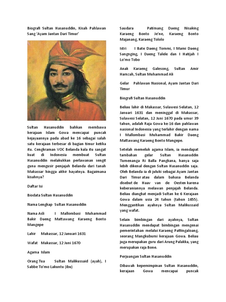 Biografi Sultan Hasanuddin | PDF