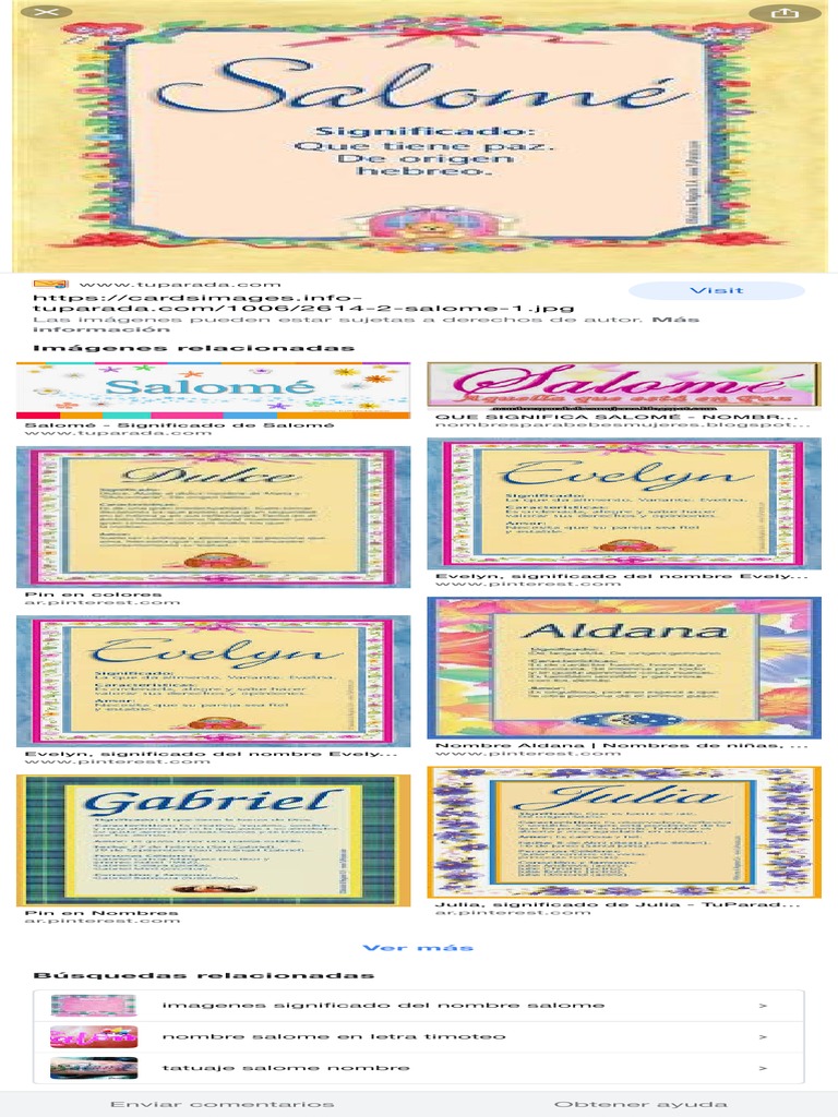 Significado Nombre Salome - Buscar Con Google | PDF | Biblia