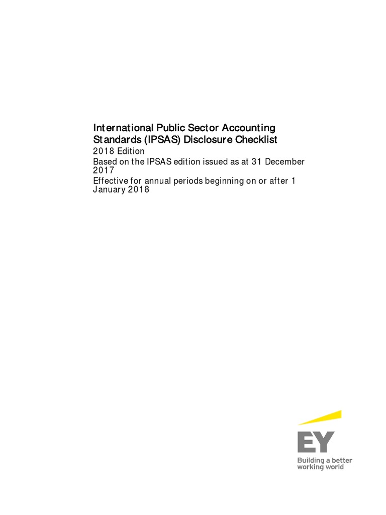 EY IPSAS Disclosure Checklist 2018 - FINAL | PDF | Going Concern ...