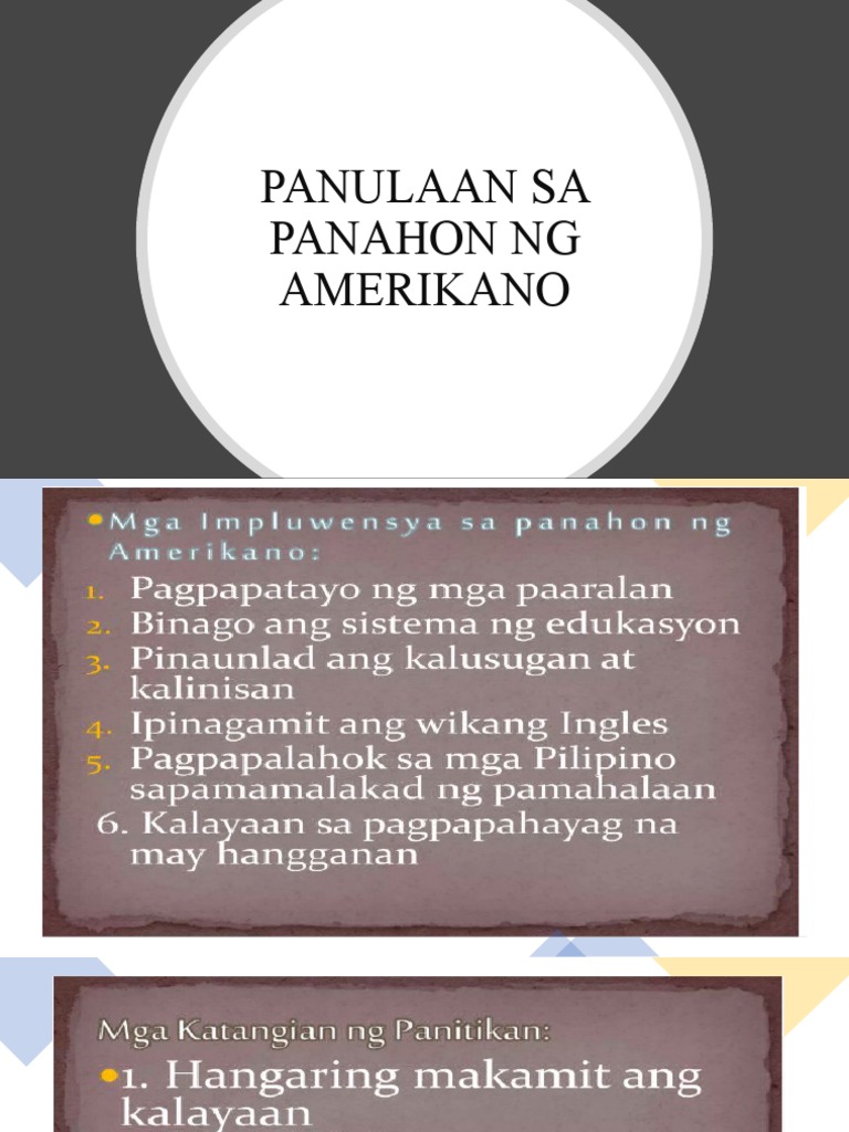 Panahon NG Amerikano | PDF