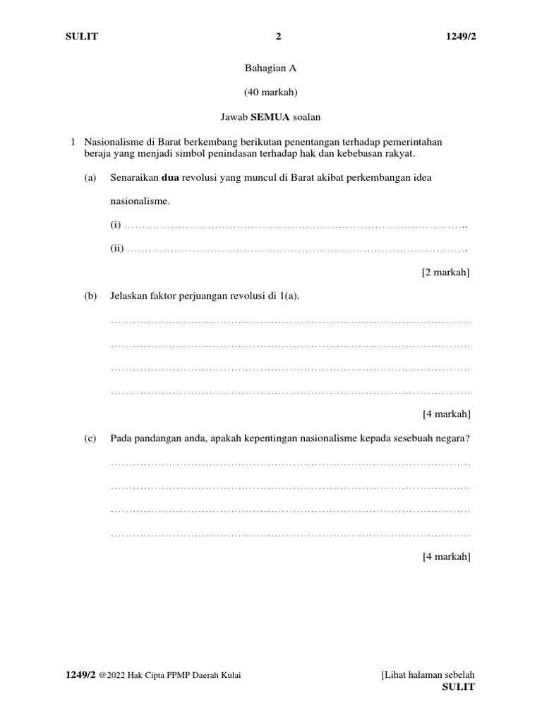 2022 Soalan Trial K2 Johor (Kulai) Set 2 | PDF