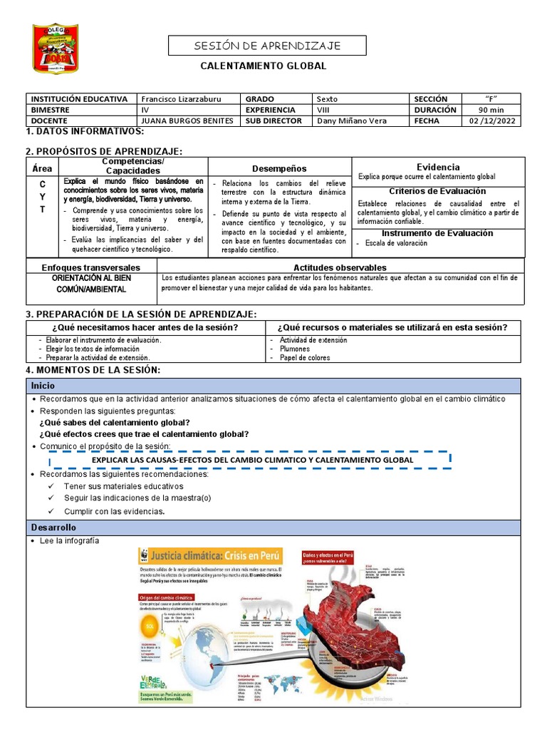 Sesion de C y T-Calentamiento Global | PDF | Cambio climático | Gases ...