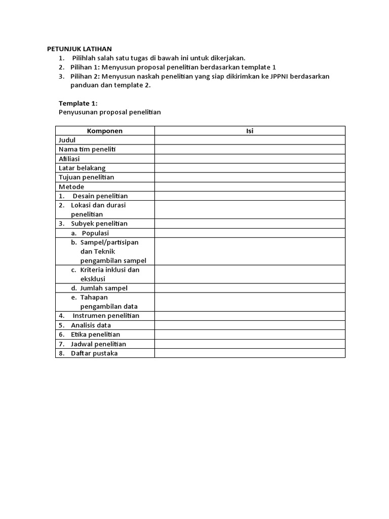 Template Proposal Penelitian | PDF