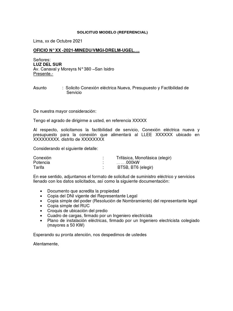 Documento Modelo Luz Del Sur | PDF | Electrónica | Electromagnetismo