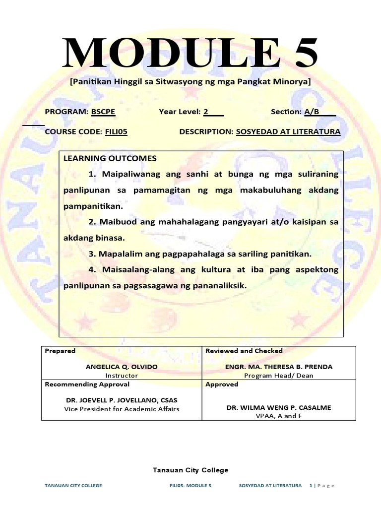 Learning Module5 Soslit | PDF