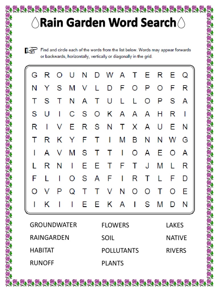 Rain Garden Word Search | PDF